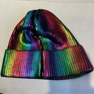 Accessories | Metallic Rainbow Pull On Cap | Poshmark